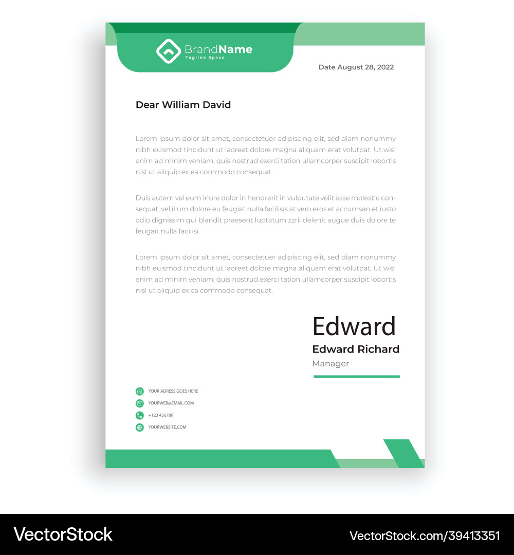 Eco friendly business letterhead template Vector Image
