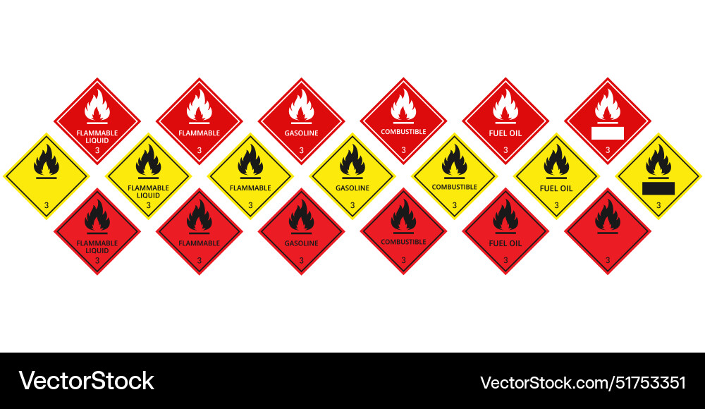 Flammable liquids warning sign or symbol Vector Image