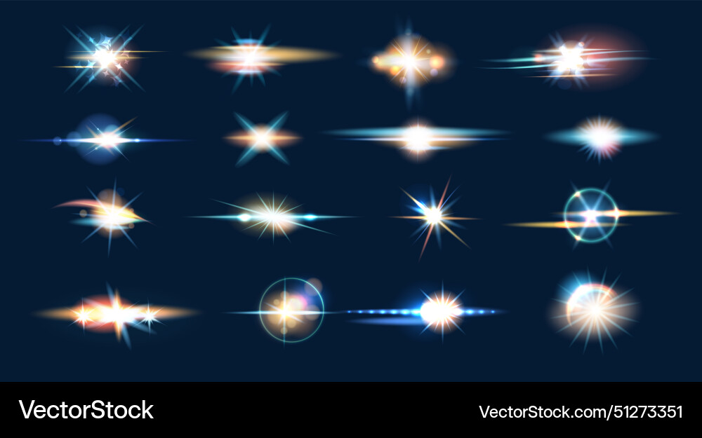 Flare and glare effects Royalty Free Vector Image
