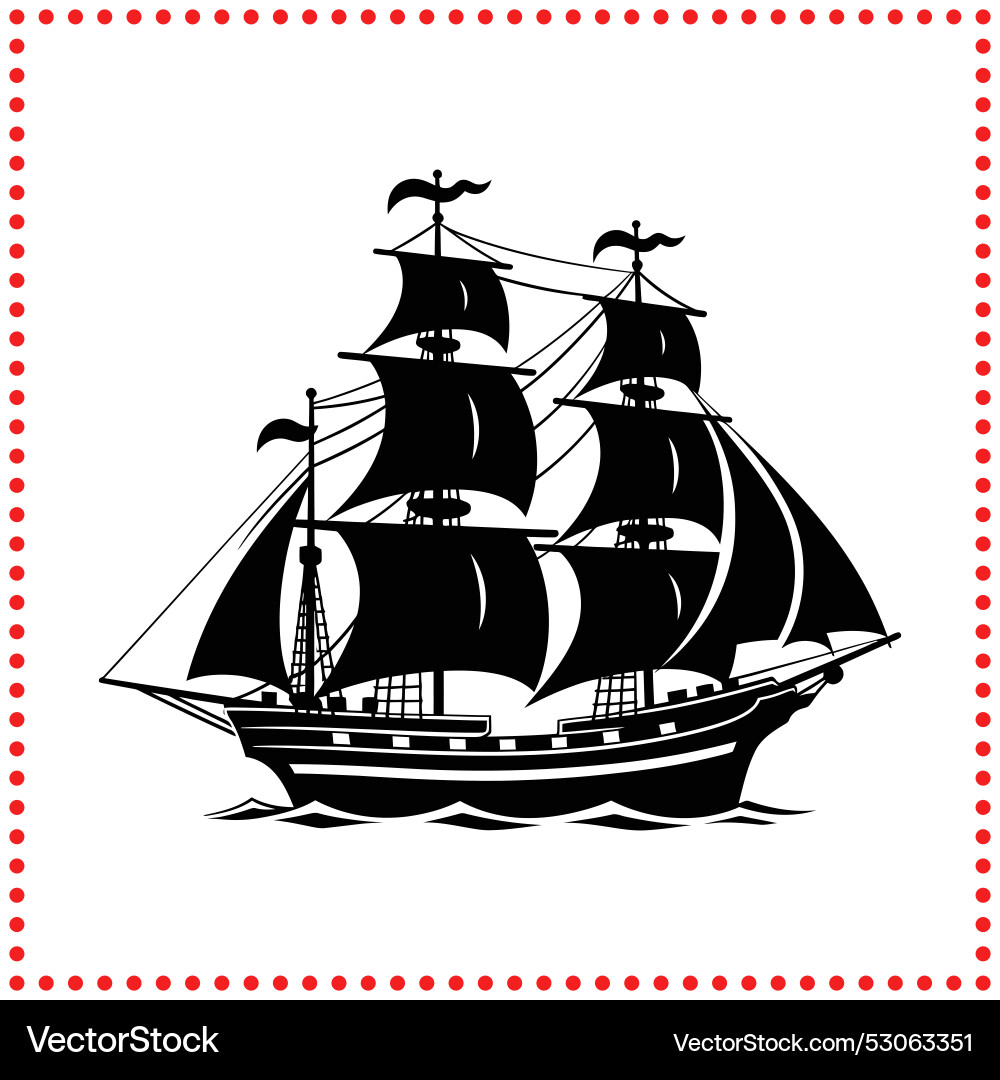 Historic sailing ship ideal for adventure Vector Image