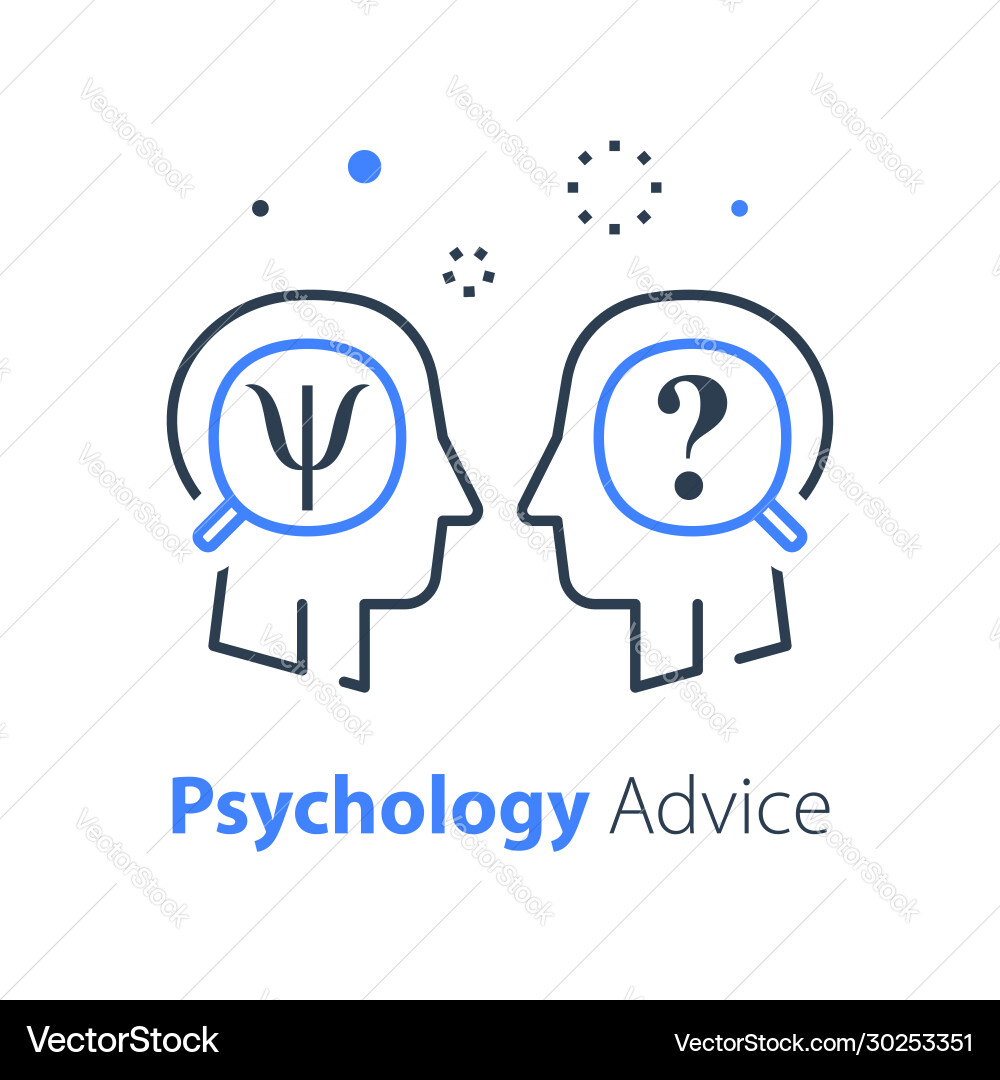 Human head profile psychology Royalty Free Vector Image
