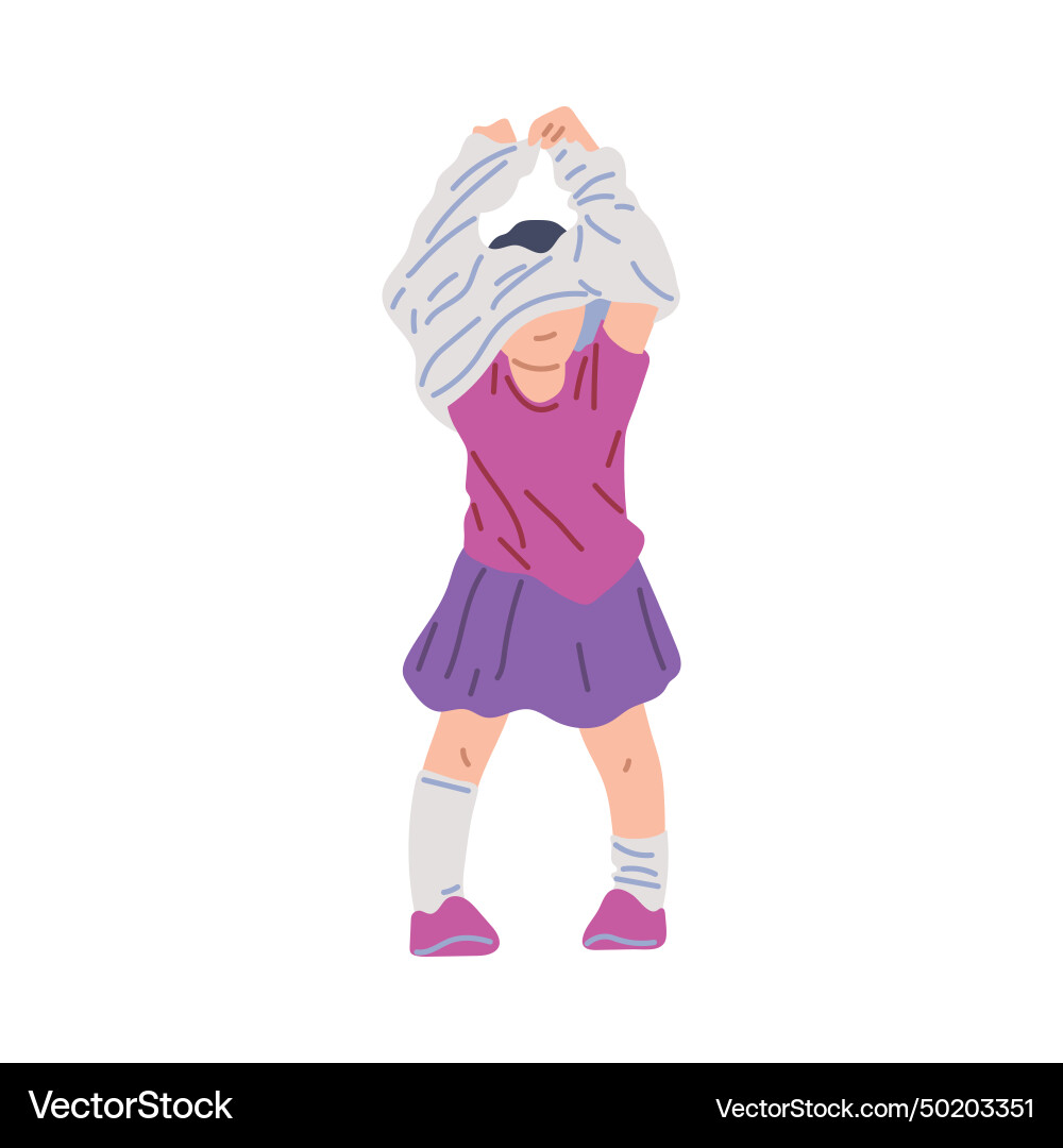 Mädchen tragen ein Pullover Cartoon Kind Dressing