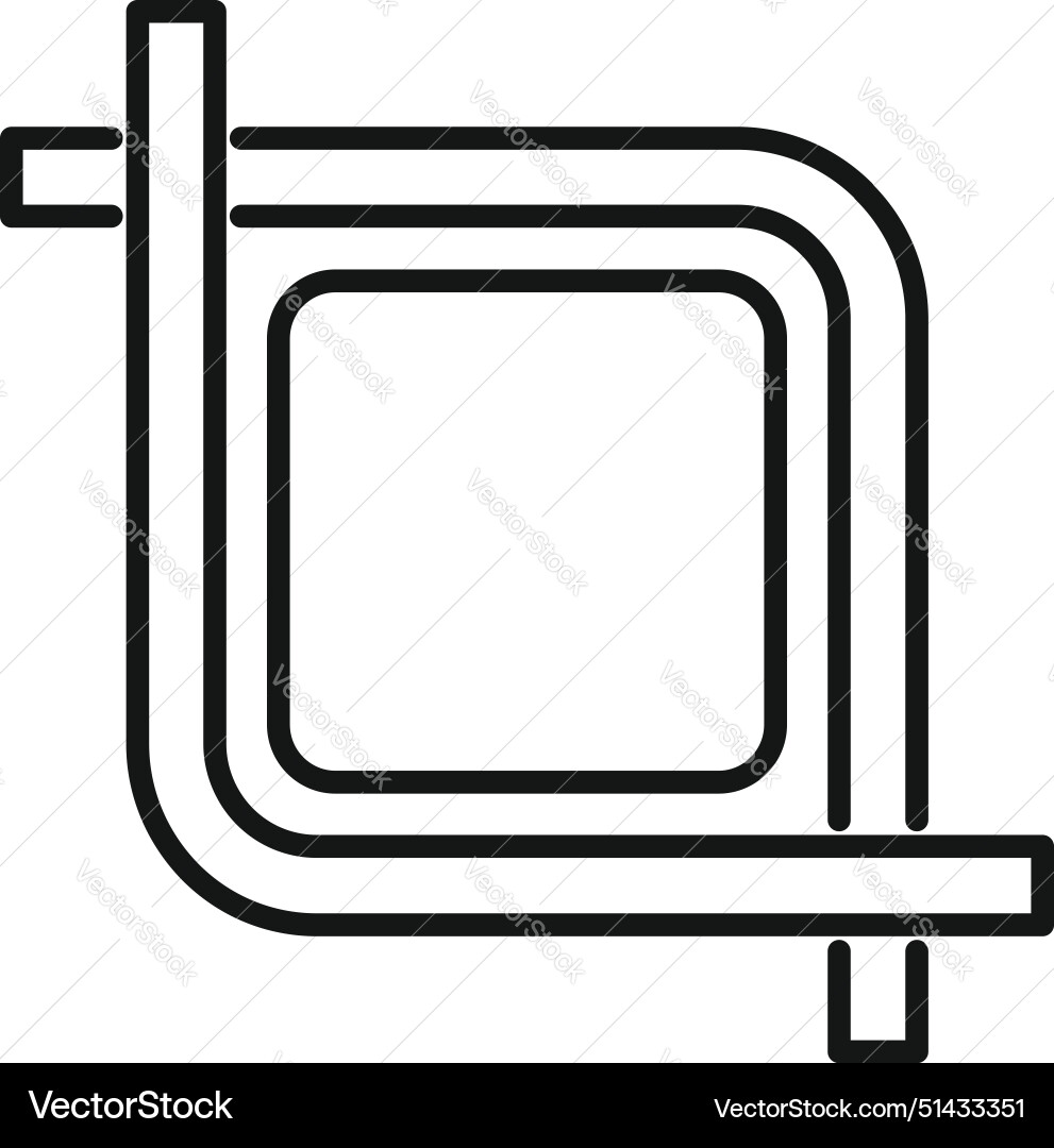 Minimalistic line art square spiral design Vector Image