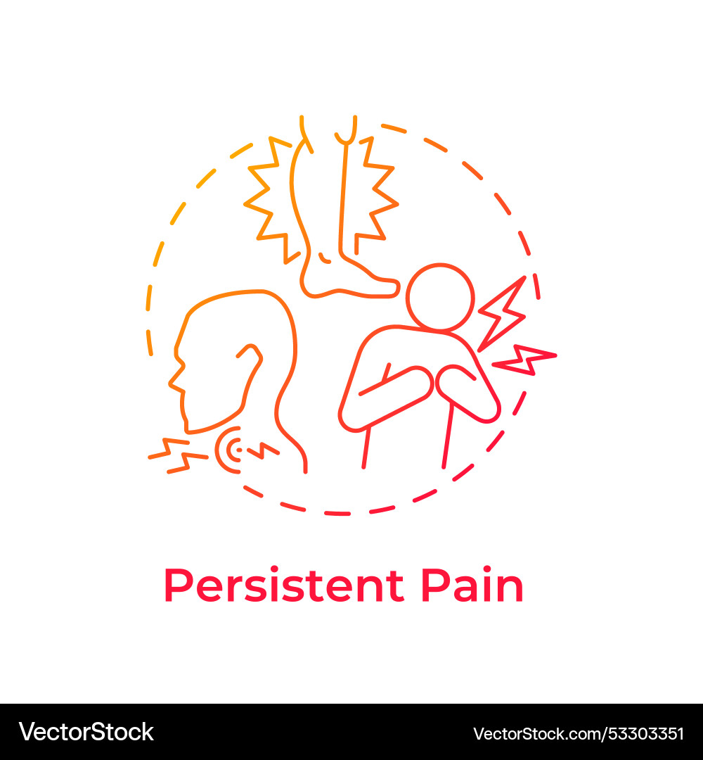 Persistent pain red gradient concept icon Vector Image