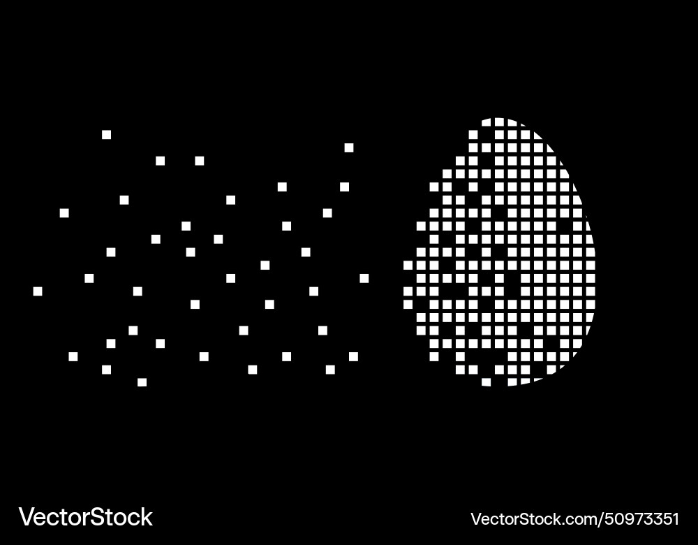 Pixel egg isolated graphic element Royalty Free Vector Image