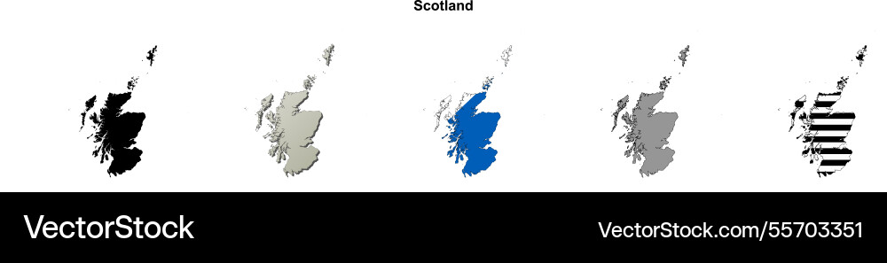 Scotland outline map Royalty Free Vector Image