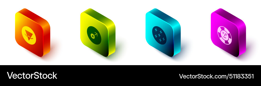 Set isometric earth element mars symbol full moon Vector Image