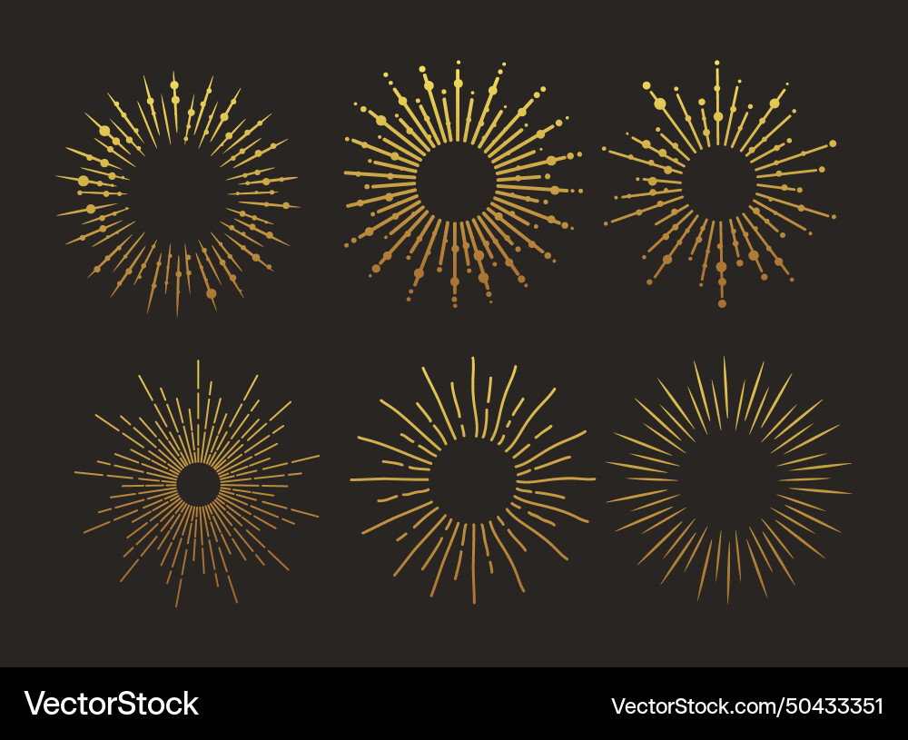 Sunburst vintage explosion hand drawn Royalty Free Vector