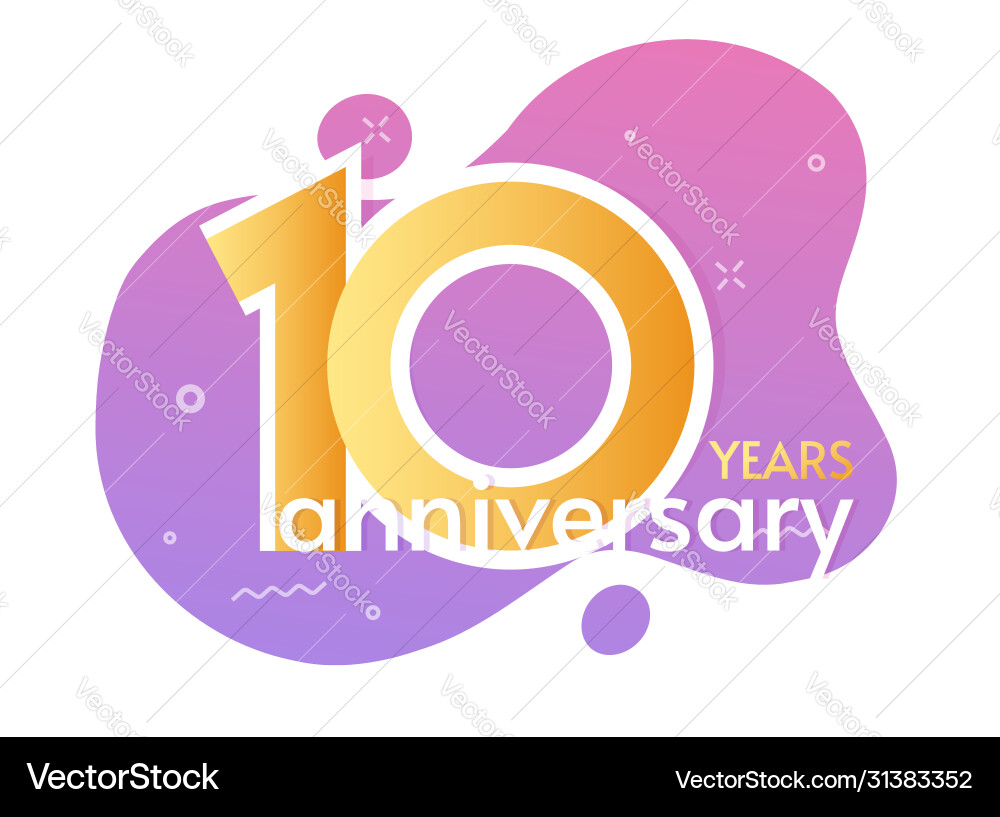 10 years anniversary banner or poster template Vector Image