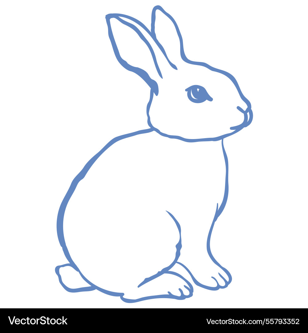 Cute line art bunny Royalty Free Vector Image - VectorStock