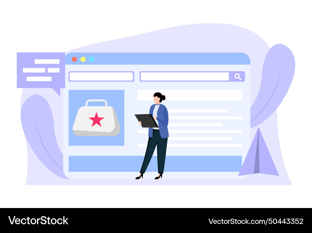 E commerce flat design Royalty Free Vector Image