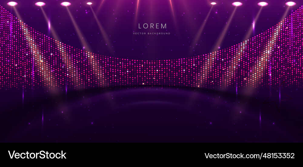 Elegant purple stage horizontal glowing Royalty Free Vector