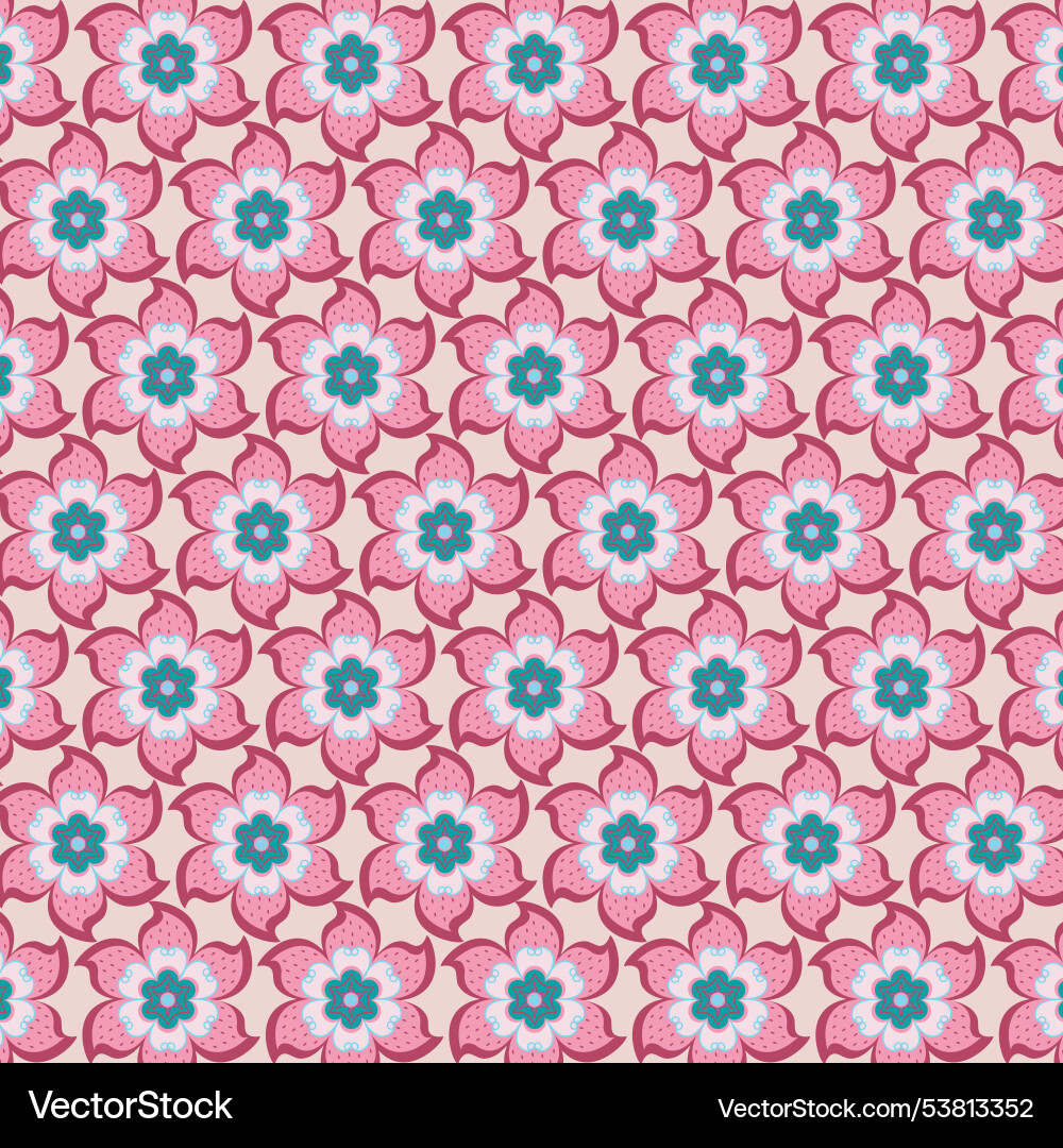 Floral pink pattern Royalty Free Vector Image - VectorStock