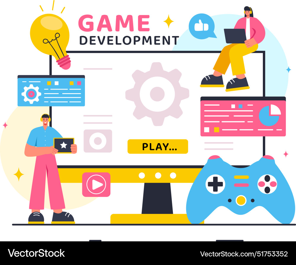 Video game development with games digital Vector Image