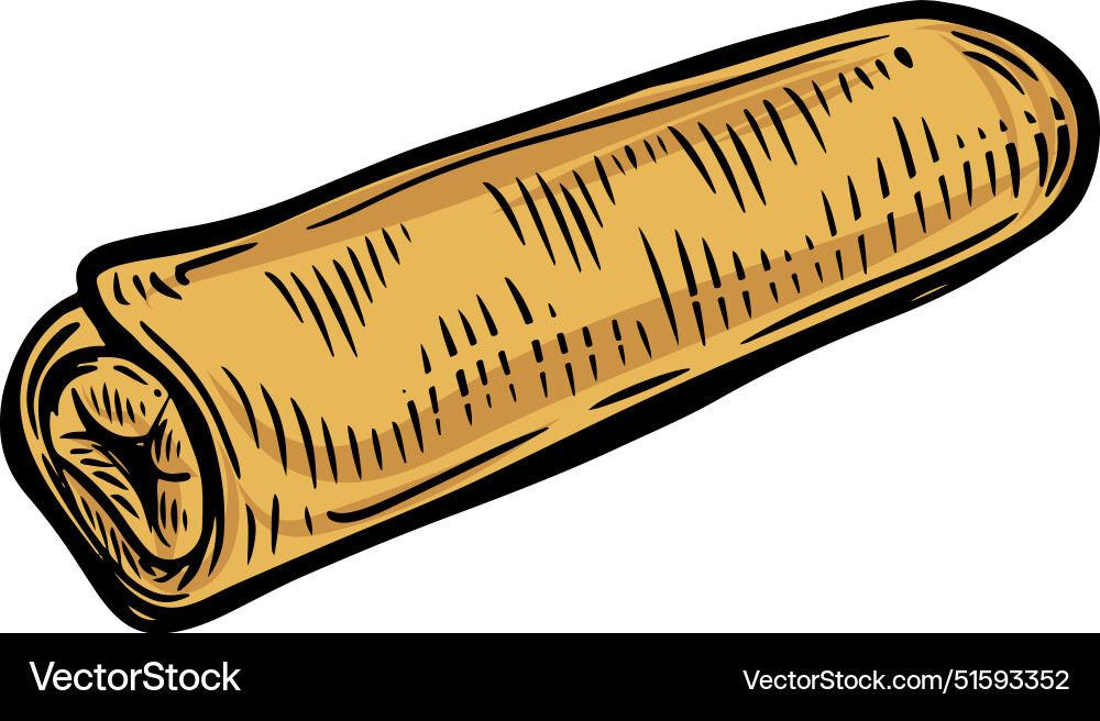 Wrap vegetable roll line drawing Royalty Free Vector Image
