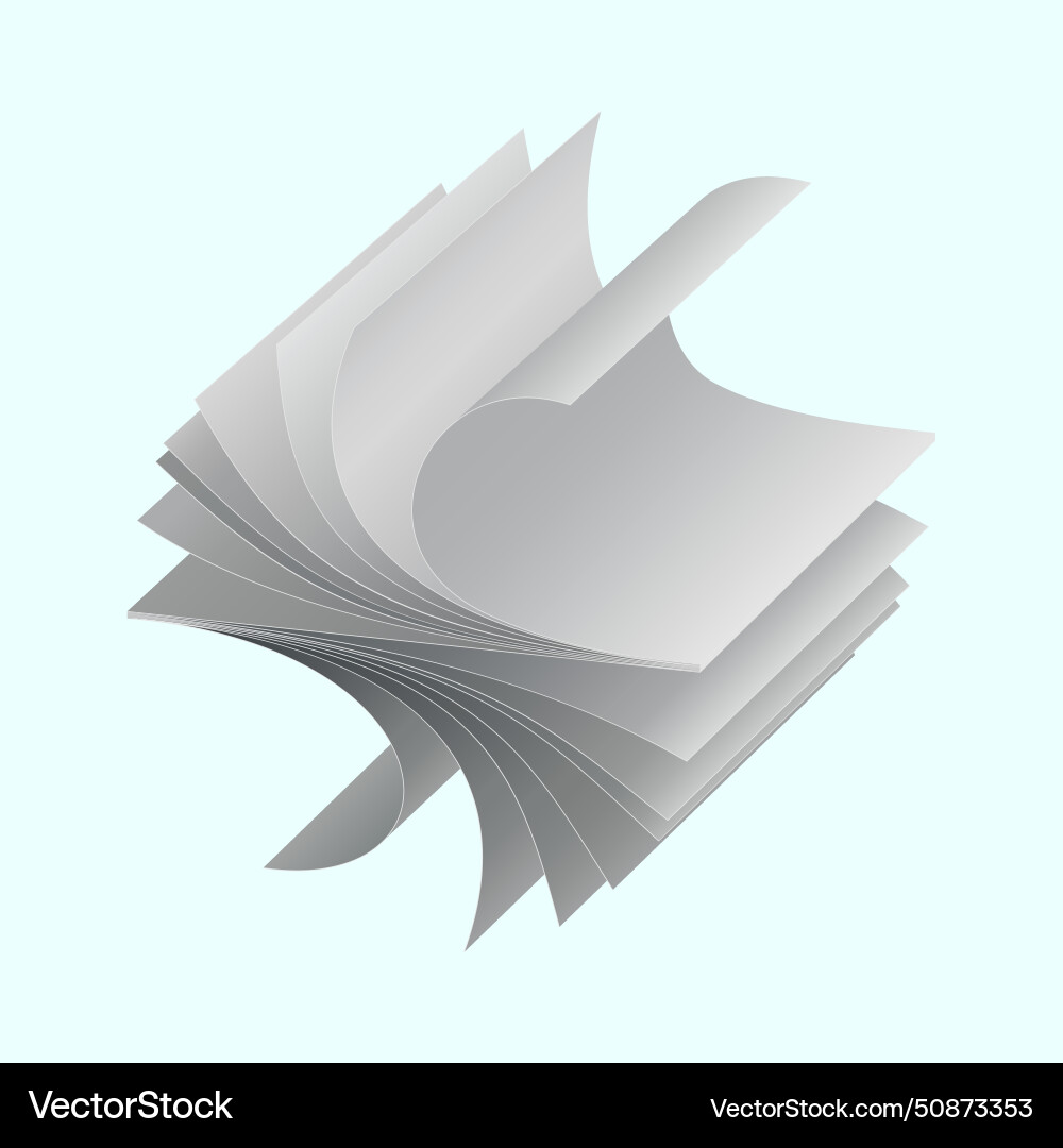 A stack of curled white paper Royalty Free Vector Image