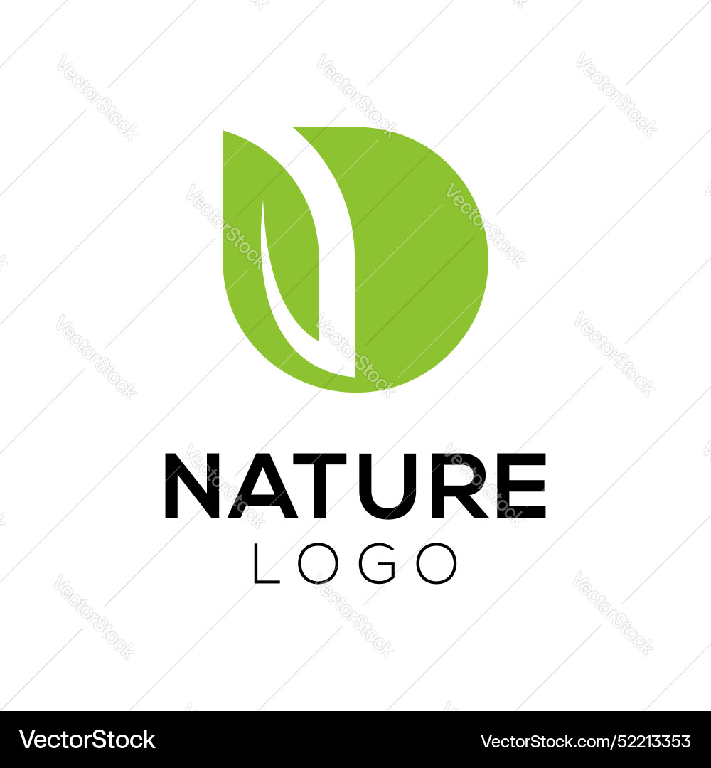 Abstract letter d with nature logo design concept Vector Image