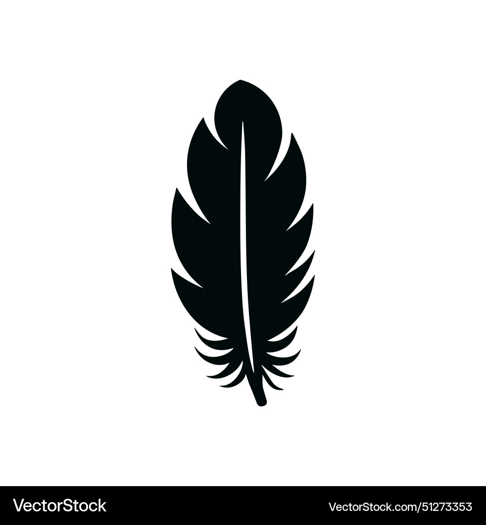 Feather weight light black icon smooth Royalty Free Vector