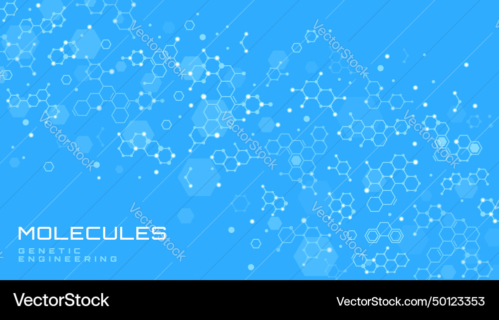 Molecular structure background with molecule atoms