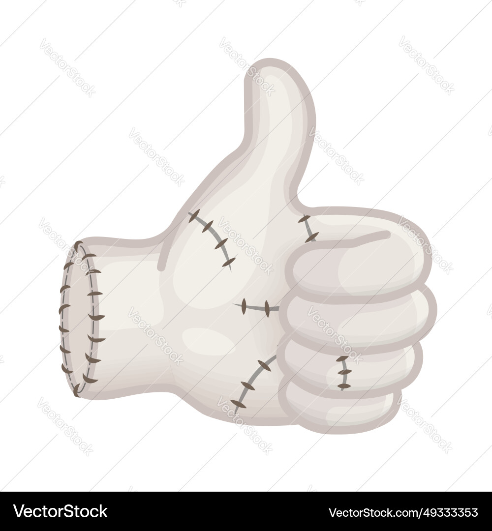 Scarred Hand Gesture - Thumb Up or Okay Royalty Free Vector