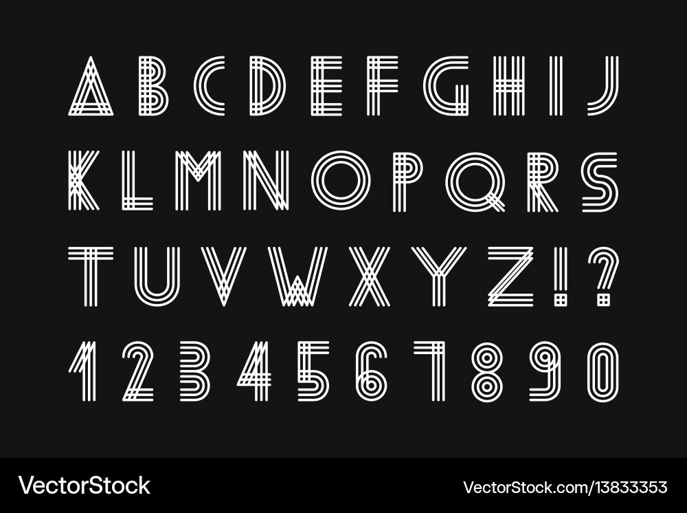 Simple minimalistic font Royalty Free Vector Image