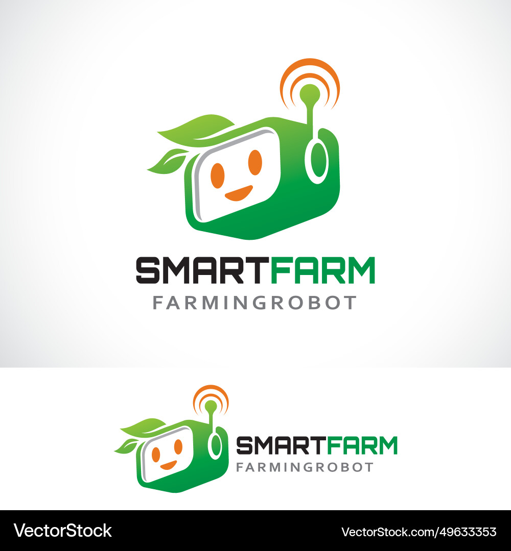 Smart farm logo design template Royalty Free Vector Image