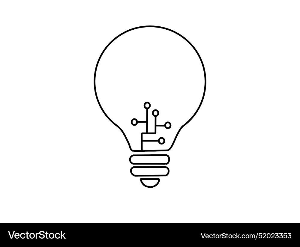 Technology-inspired light bulb outline Royalty Free Vector