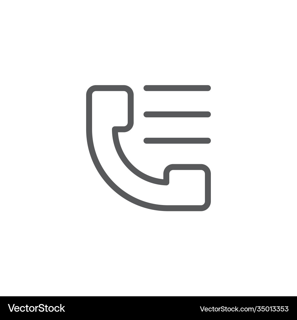 Text telephone icon symbol isolated on white Vector Image