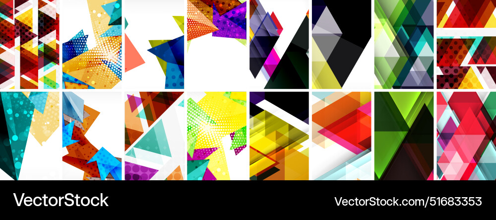 Triangles and circles abstract shapes templates Vector Image