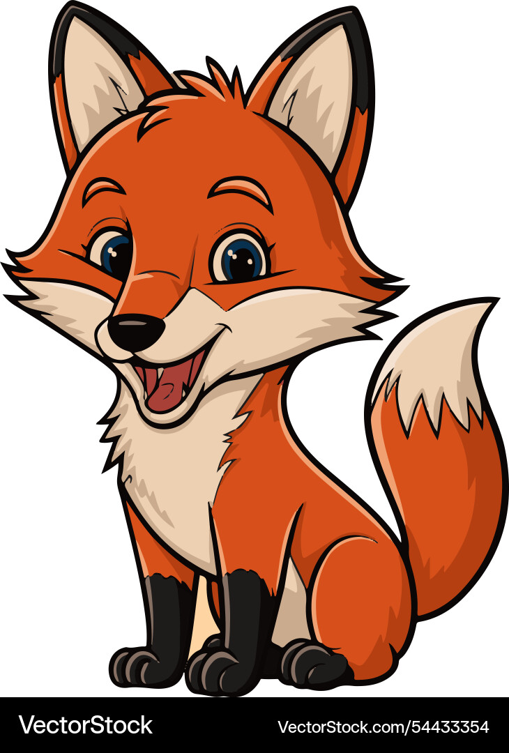 A fox cartoon art Royalty Free Vector Image - VectorStock