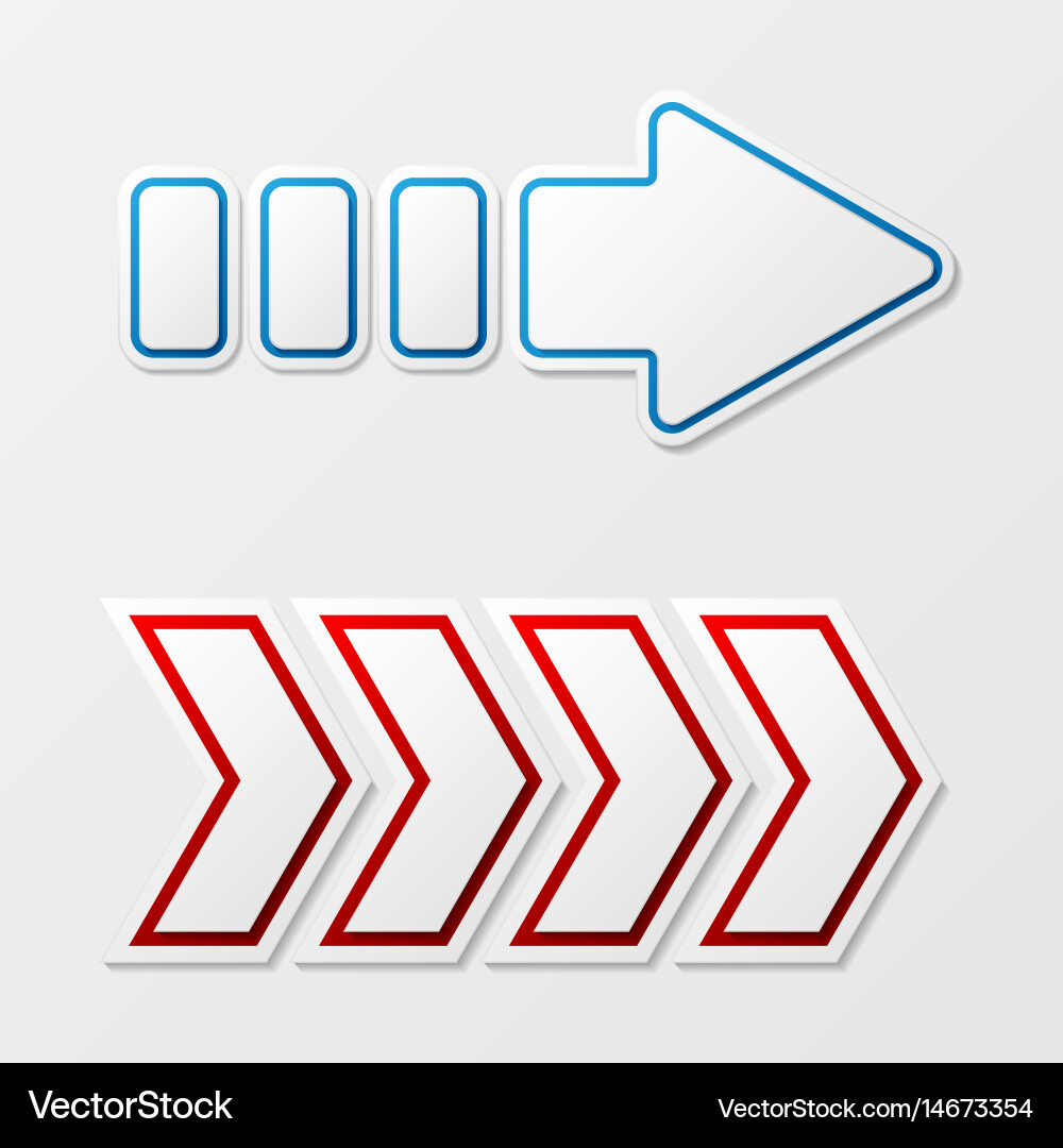 Arrows with shadow Royalty Free Vector Image - VectorStock