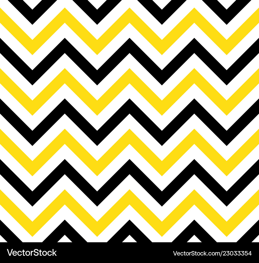Black and yellow chevron retro decorative pattern Vector Image