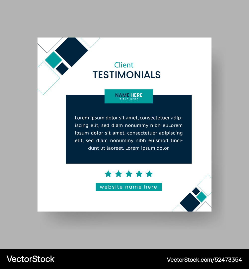 Client or customer testimonial social media post Vector Image
