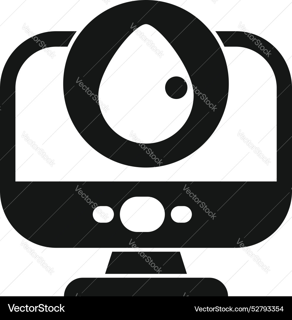 Computer showing water drop icon for h2o analysis Vector Image