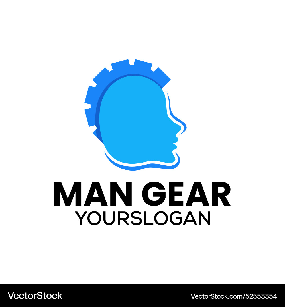 Human and gear logo design Royalty Free Vector Image