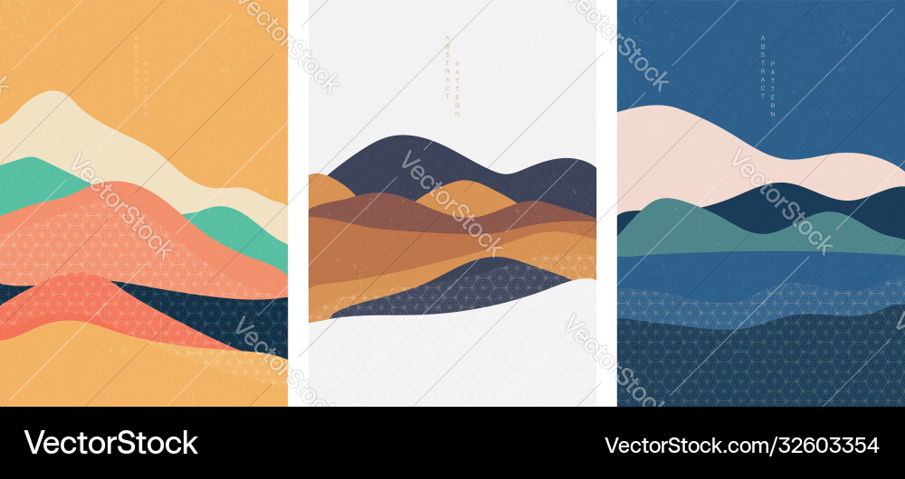 Japanese Mountain Landscape Royalty Free Vector Image