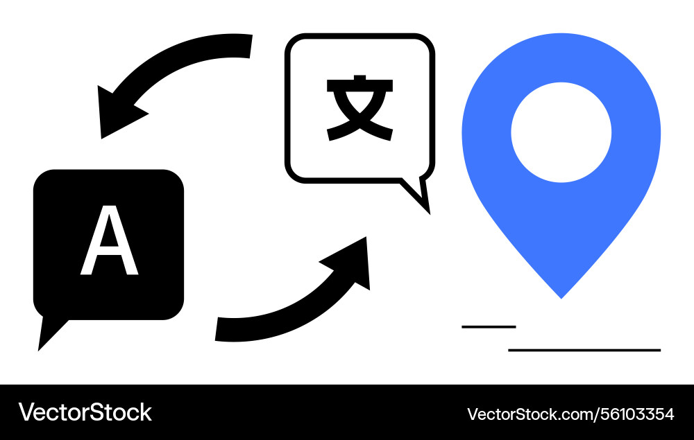 Language translation process with speech bubbles Vector Image