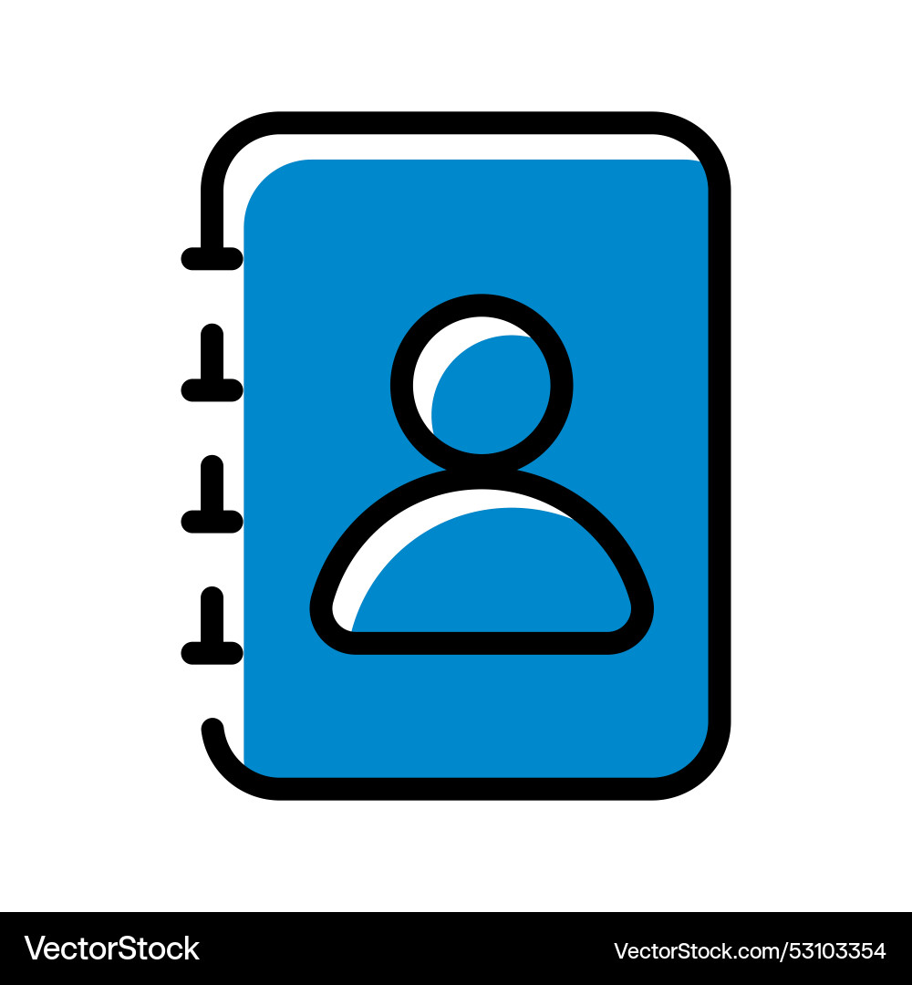 Phone book address icon in flat Royalty Free Vector Image