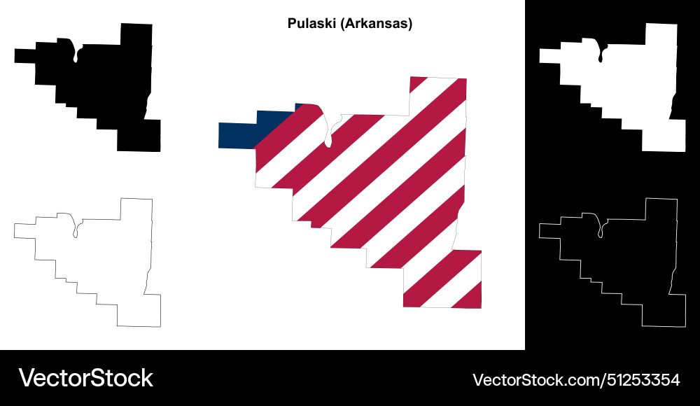 Pulaski outline map Royalty Free Vector Image - VectorStock