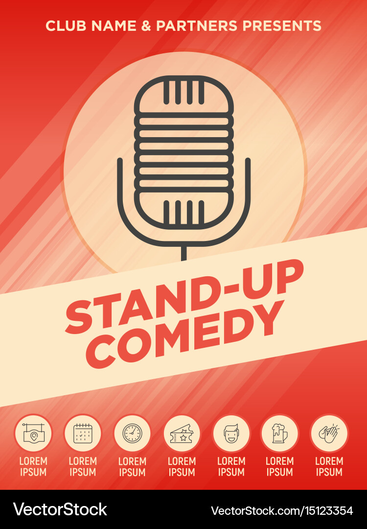 Stand up comedy show poster Royalty Free Vector Image