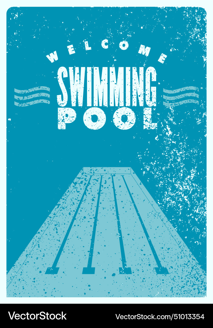 Swimming pool typographical vintage grunge poster Vector Image