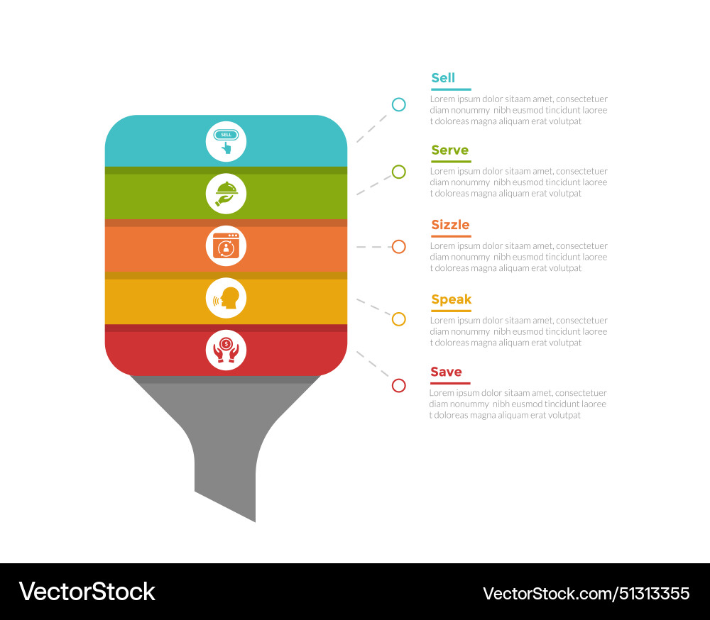 5s model marketing infographics template diagram Vector Image
