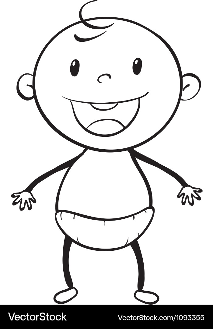 A baby sketch Royalty Free Vector Image - VectorStock