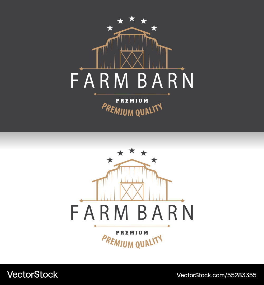 Agriculture farm barn logo simple retro style Vector Image