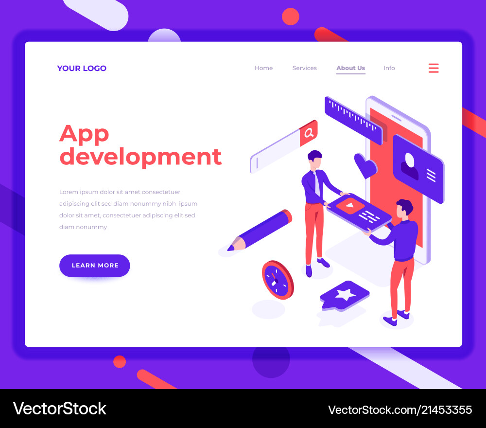 App Development Collaboration Royalty Free Vector Image