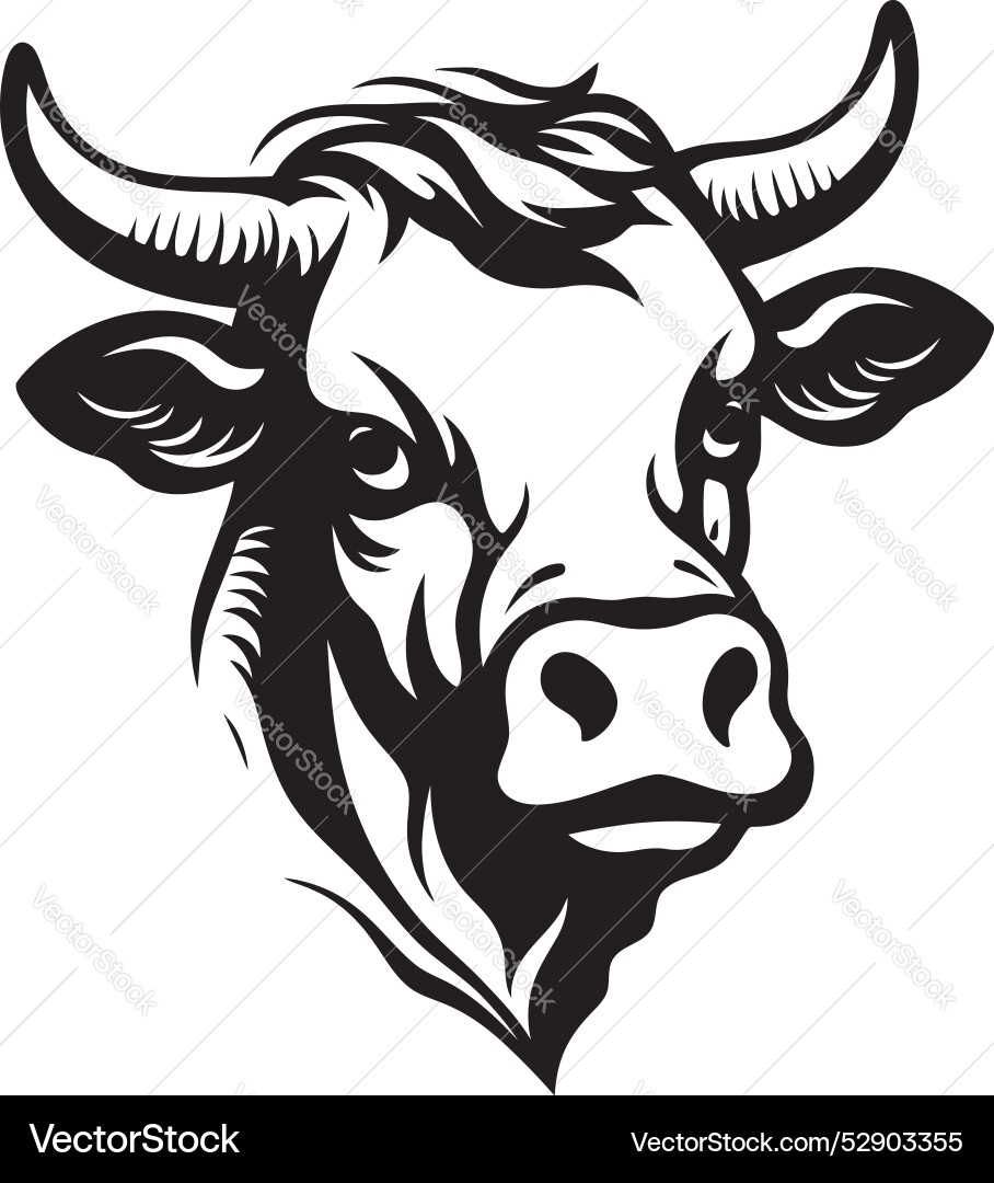 Black dairy cow logo icon Royalty Free Vector Image