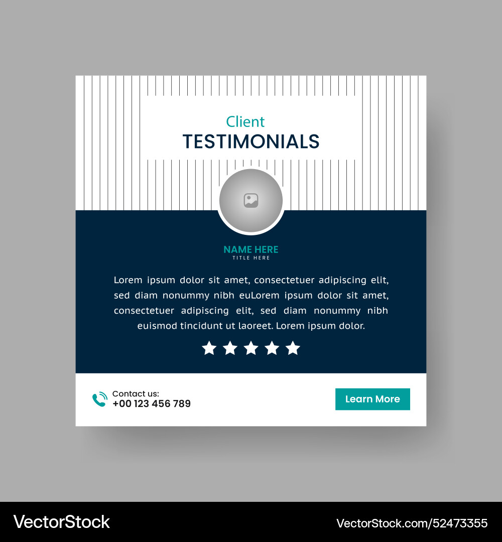 Client or customer testimonial social media post Vector Image