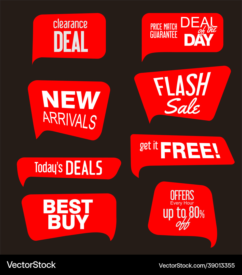 Collection different shapes stickers price tag Vector Image