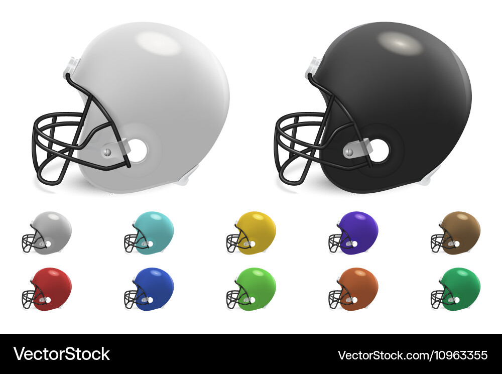 Football helmets set Royalty Free Vector Image