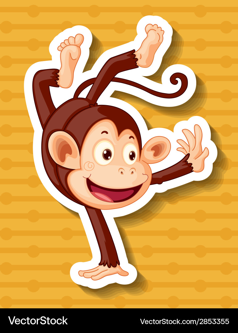 Funny Monkey Handstand Royalty Free Vector Image